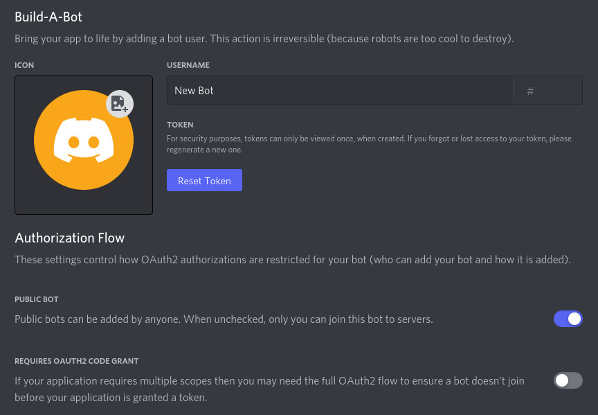 Creating A Bot Account Creating A Bot Account